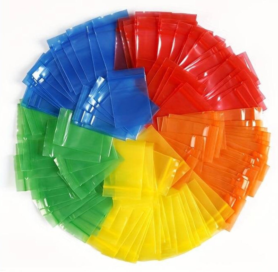 50mm X 50mm Small Baggies Assorted Colors Resealable Grip Seal Ziploack ...