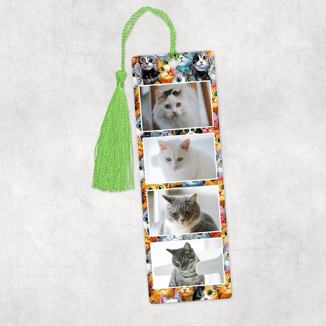Personalized Cat Photo Bookmark, Custom Aluminum Bookmark With Funny ...