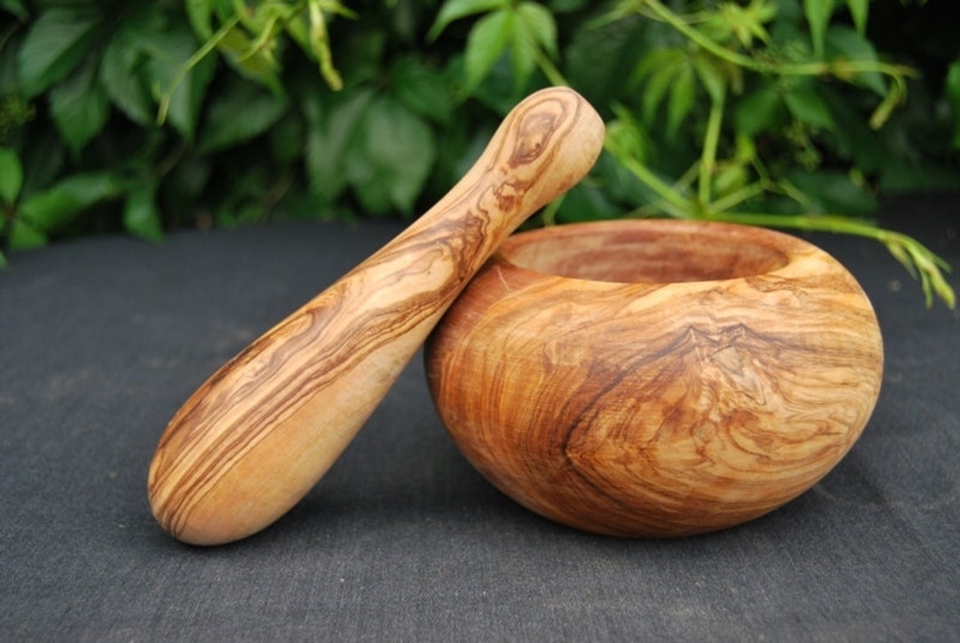 Large Mortar & Pestle Diameter Olive Wood. 13cm - Etsy