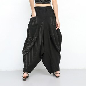 Womens Summer Loose Fitting Patchwork Stripes Cotton Wide Leg - Etsy