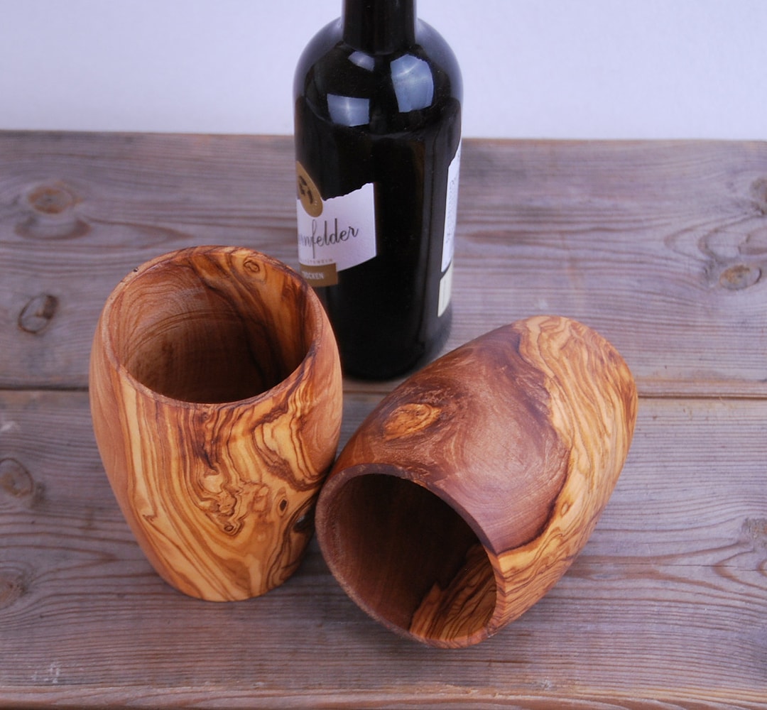 Olive Wood, Cup - Etsy
