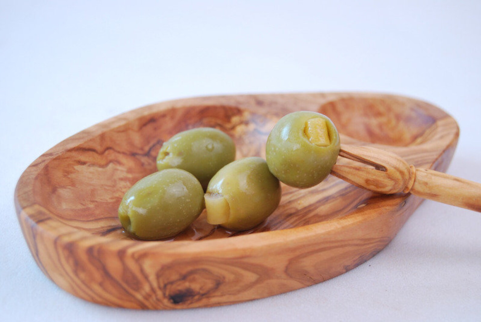 Olive Wood Bowl With Olive Picker WOOD UNIQUE | Etsy