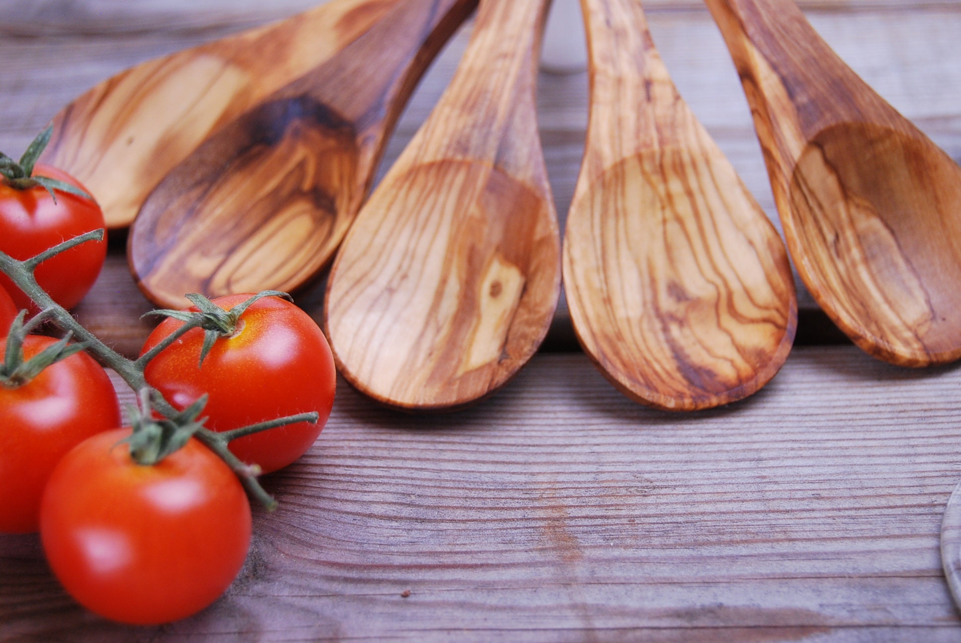 SET 5 Table Spoon in Olive Wood - Etsy