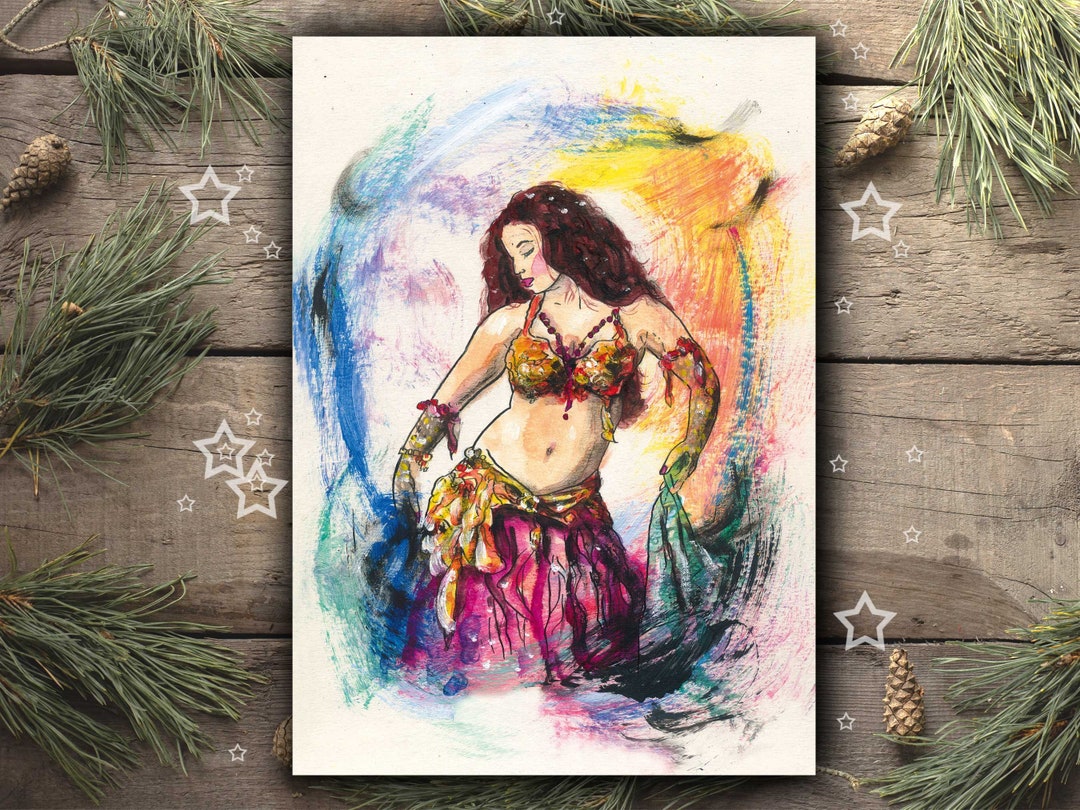 BELLY DANCING Art Print, Tribal Oriental Dance Drawing Poster, Belly Dance Wall Decoration ...