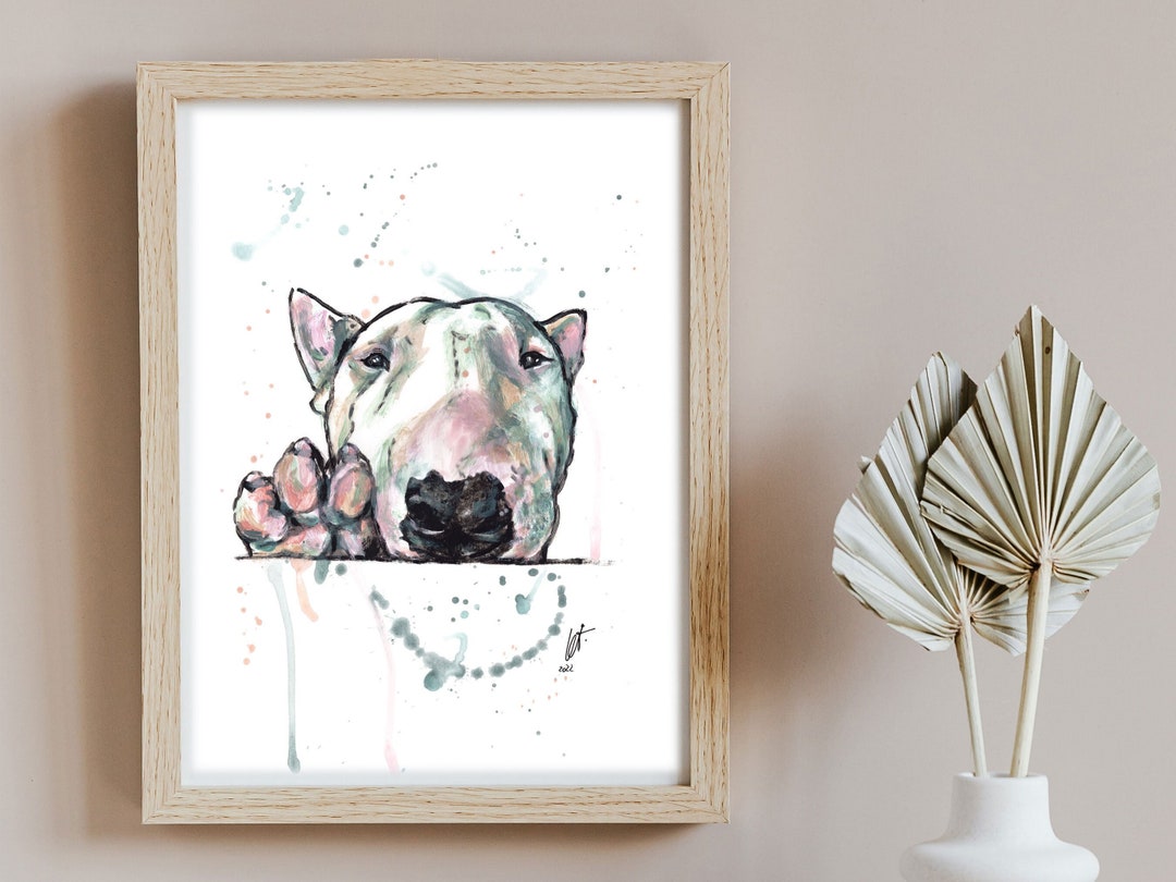 BULL TERRIER Art Print From Hand Painted Acrylic Painting - Etsy