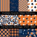 Football Backgrounds Blue & Orange - Football Digital Papers - Blue and ...