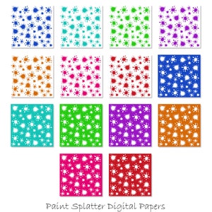Paint Splatter Digital Paper - Splatter Pattern Backgrounds - Multi ...