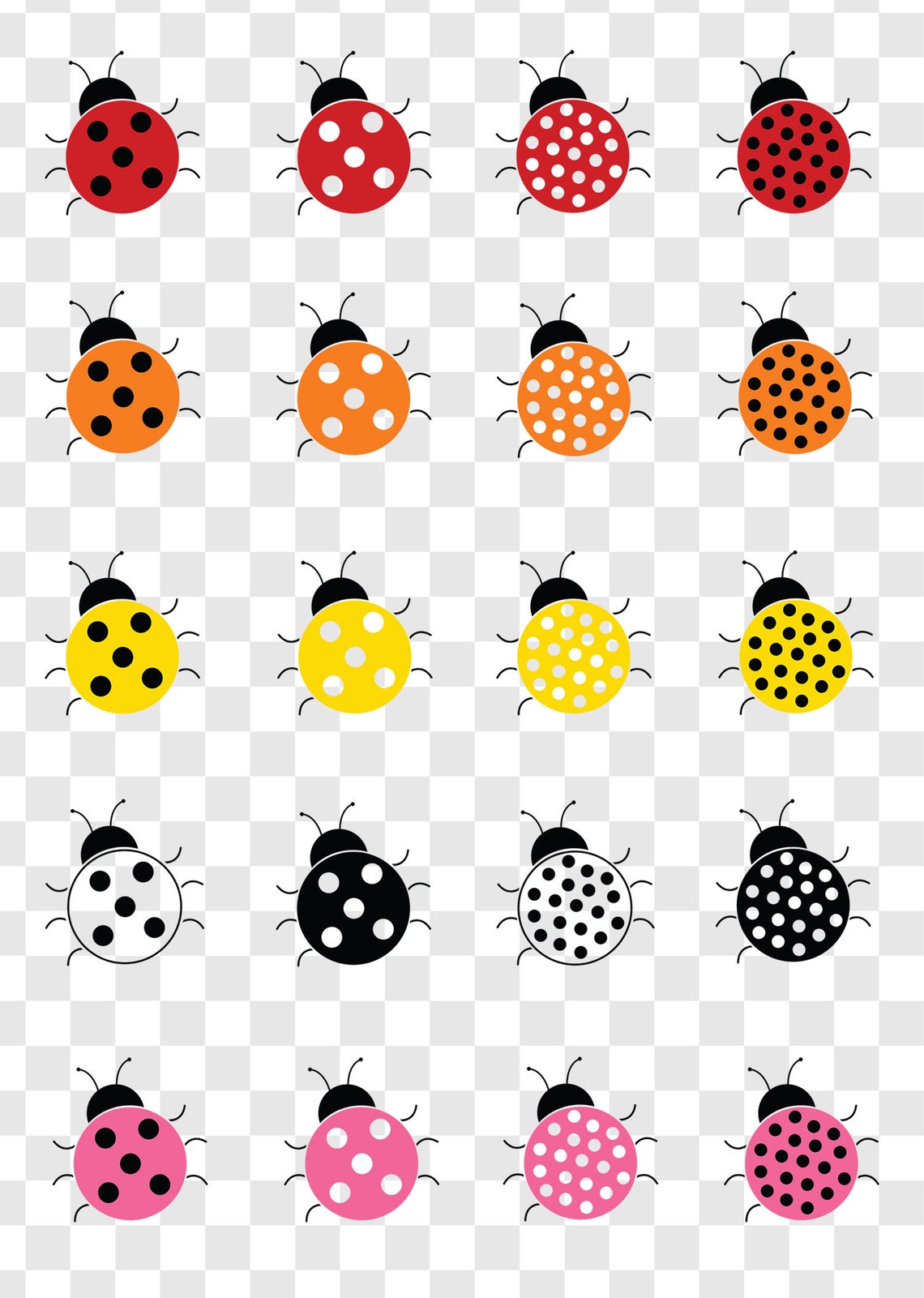 Ladybug SVG Bundle Ladybug Vector Clip Art Red Ladybug Cut | Etsy