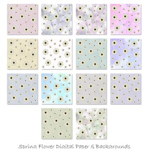 Spring Flower Digital Paper - Pastel Flower Patterns - Flower ...