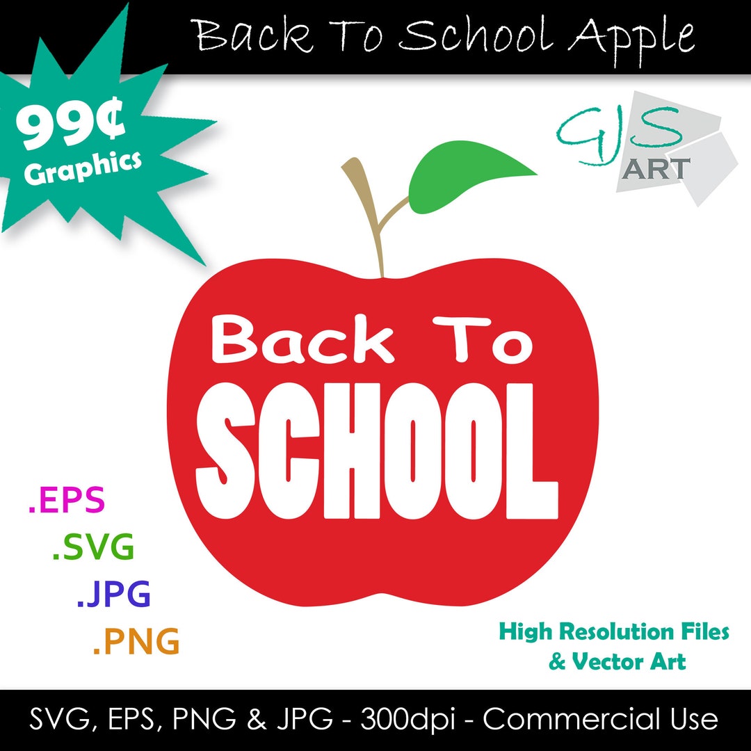 Back to School Apple SVG File - Apple Clip Art - Back to School Cut ...