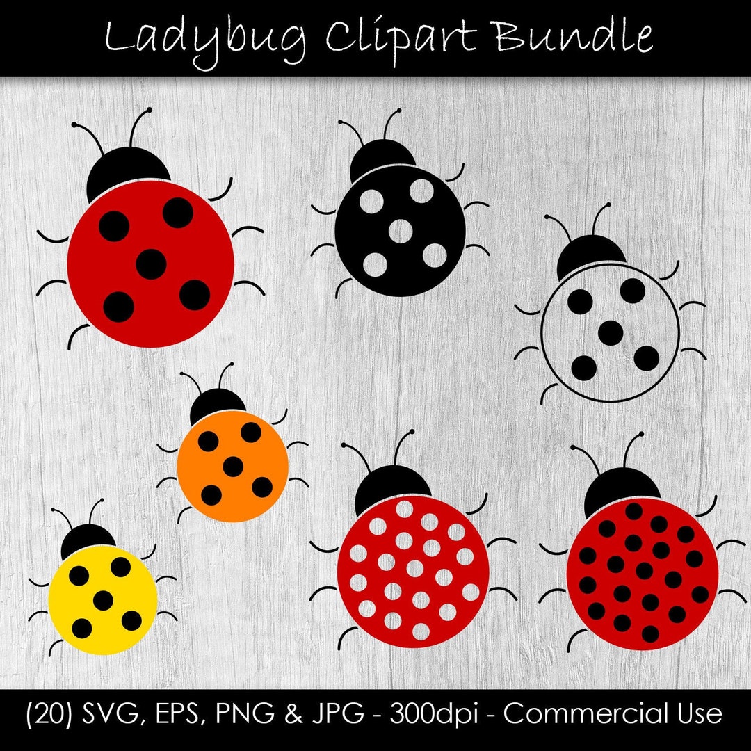 Ladybug SVG Bundle - Ladybug Vector Clip Art - Red Ladybug Cut Files ...