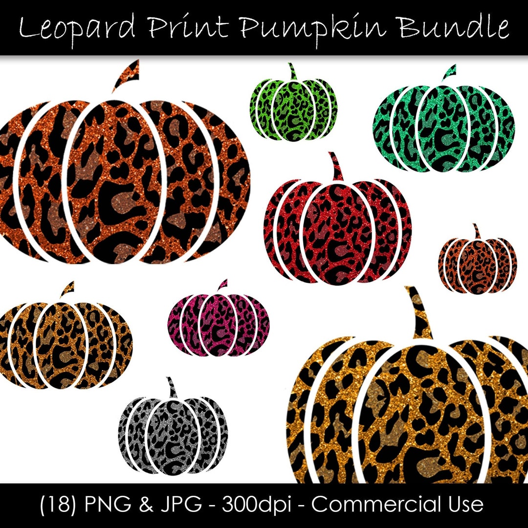 Leopard Print Pumpkins - Leopard Pattern Pumpkin Clip Art - Glitter ...