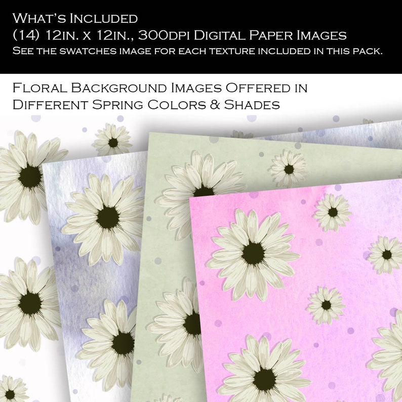 Spring Flower Digital Paper Pastel Flower Patterns Flower Backgrounds ...