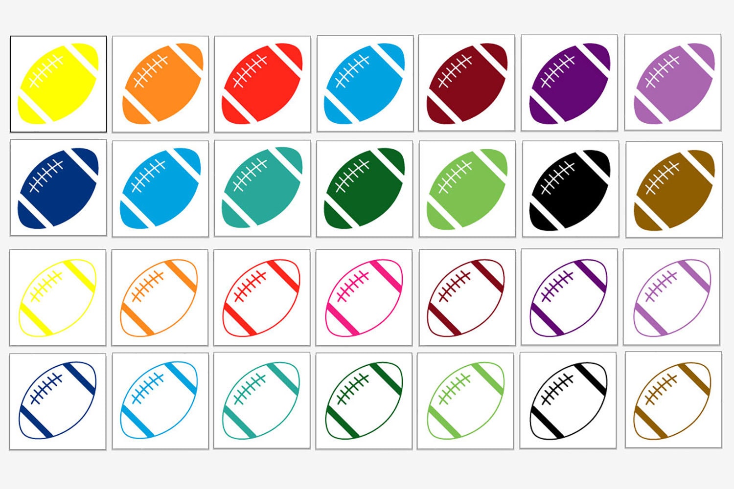 Football SVG Bundle Football Clip Art Multi-color Football Cut Files ...