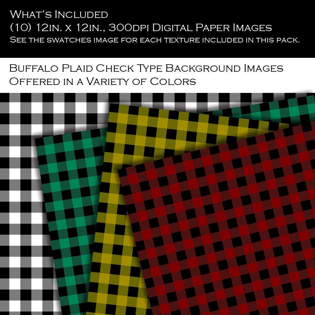 Buffalo Check Digital Paper Plaid Backgrounds Buffalo Check Plaid ...