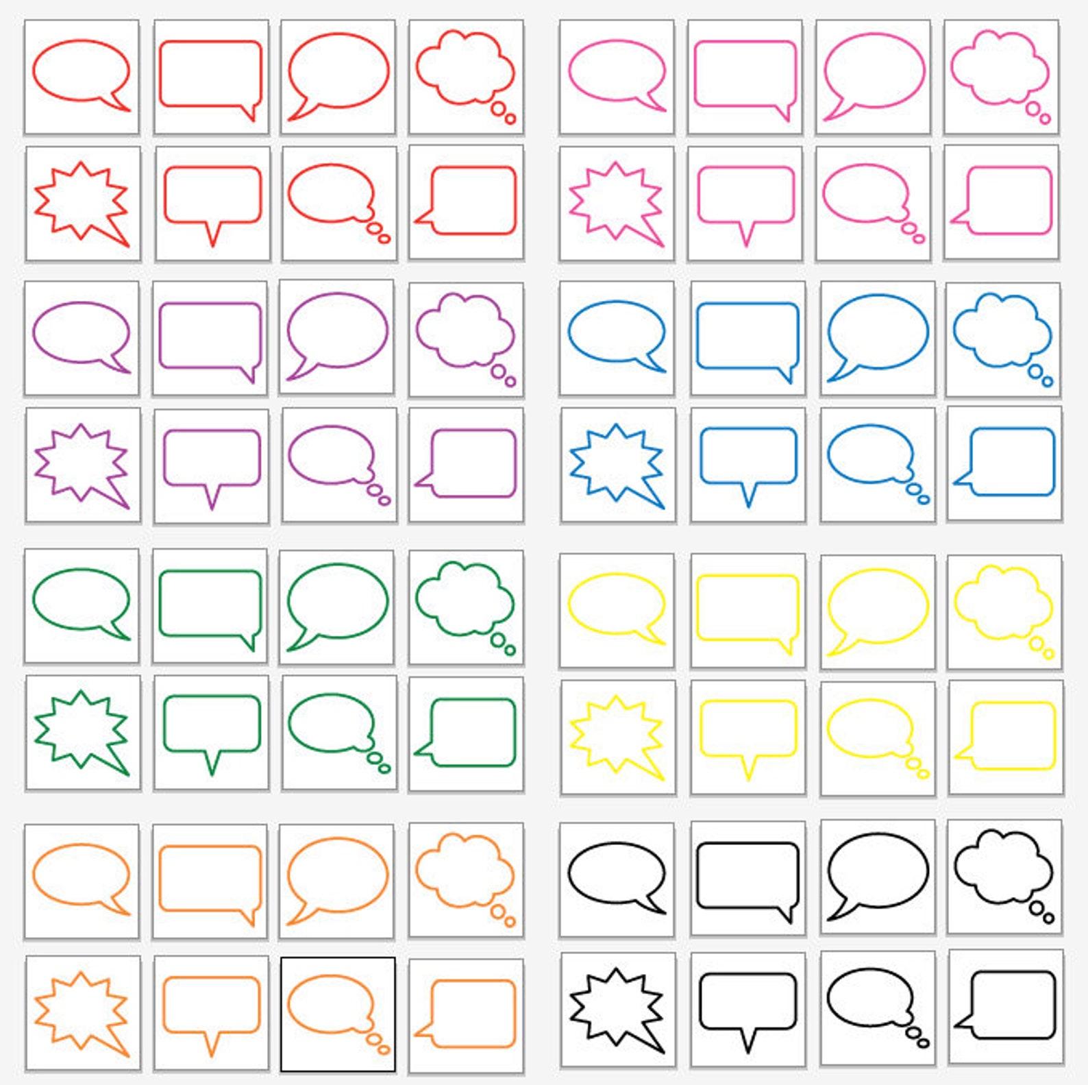 Speech Bubble SVG Bundle - Denkblase Outline Comic Thought Bubble ...