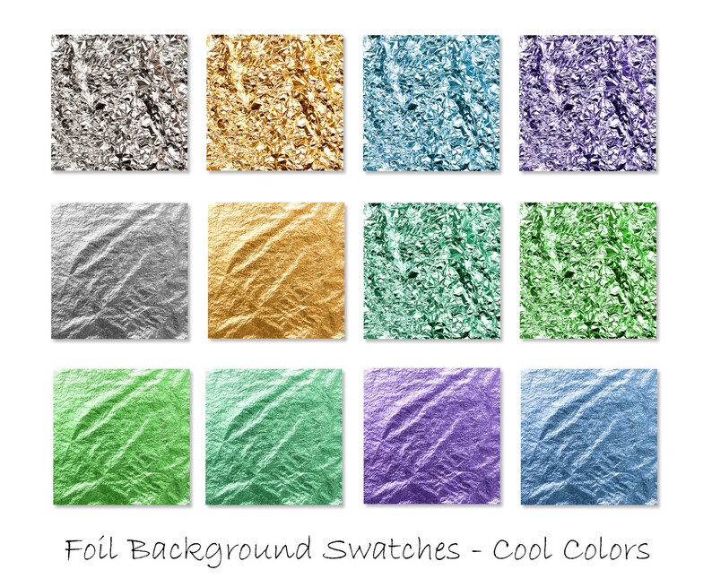 Foil Digital Paper Crumpled Foil Background Cool Color - Etsy