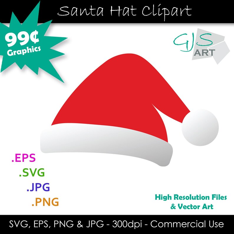 Santa Hat SVG Red Santa Hat Clip Art Christmas Santa Hat Cut File Svg ...