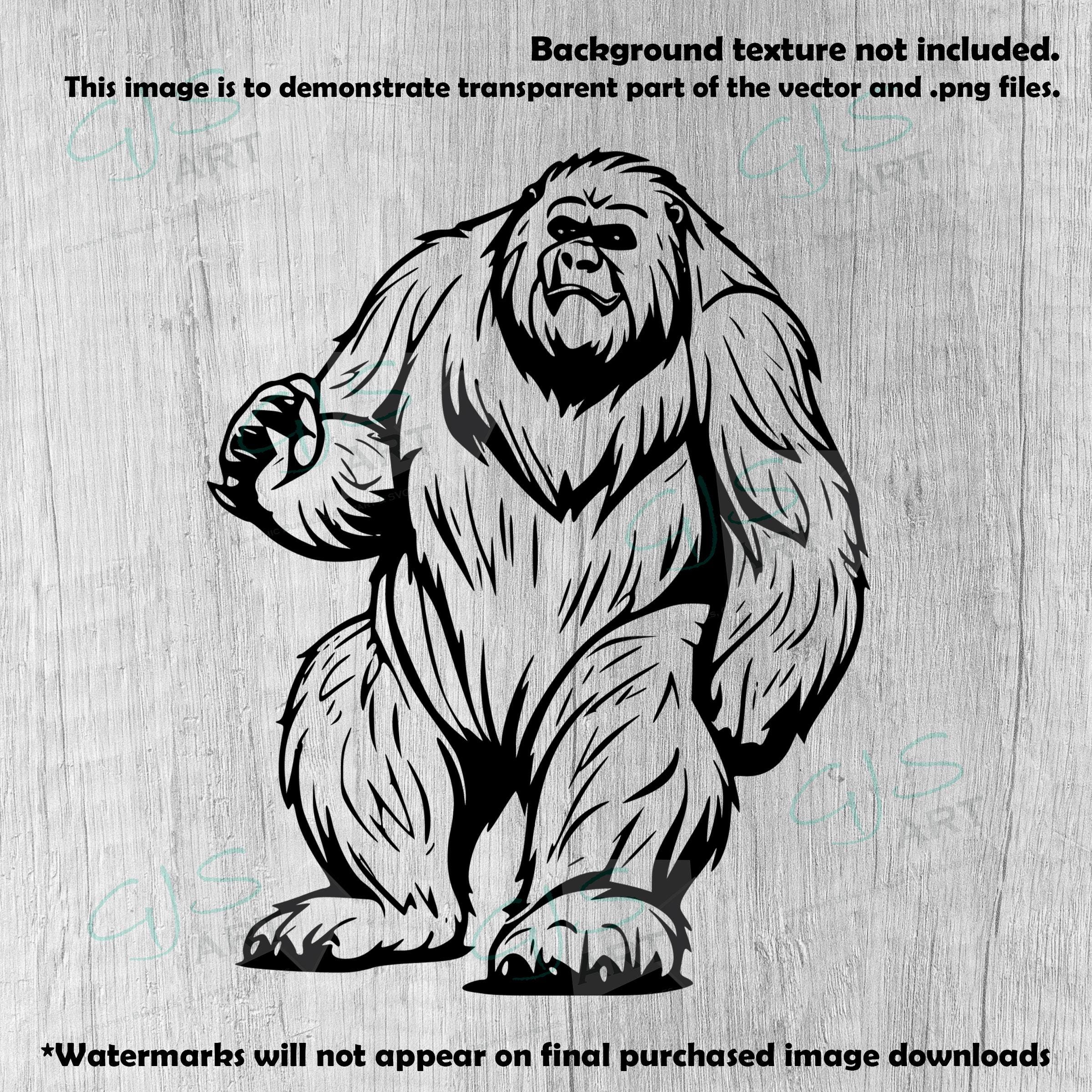Big Foot SVG: Sasquatch Illustration Graphics (commercial Use) - Etsy