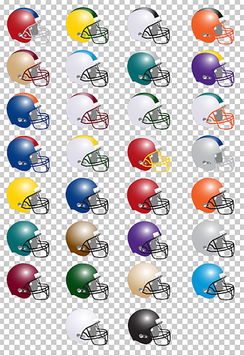 Football Helmet Clipart Bundle Football Helmets Team Colors Football ...