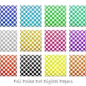 Foil Polka Dot Digital Paper - Foil Polka Dots - Polka Dot Patterns in ...