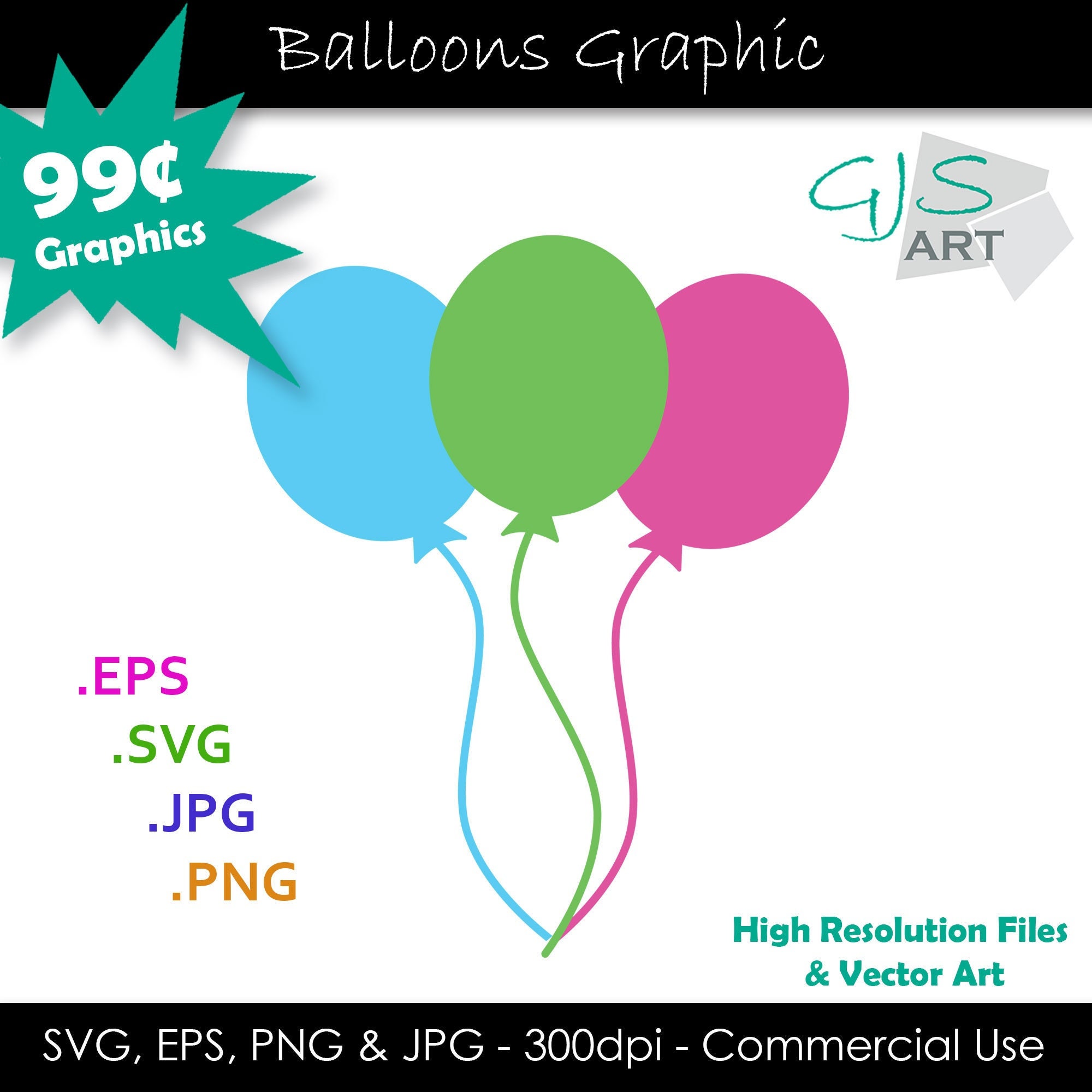 Balloons SVG File - Birthday Balloon Silhouette - Balloons Cut File Svg ...