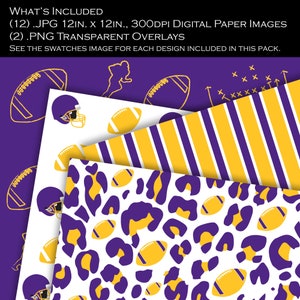 Football Backgrounds Purple & Yellow - Football Digital Papers - Purple ...