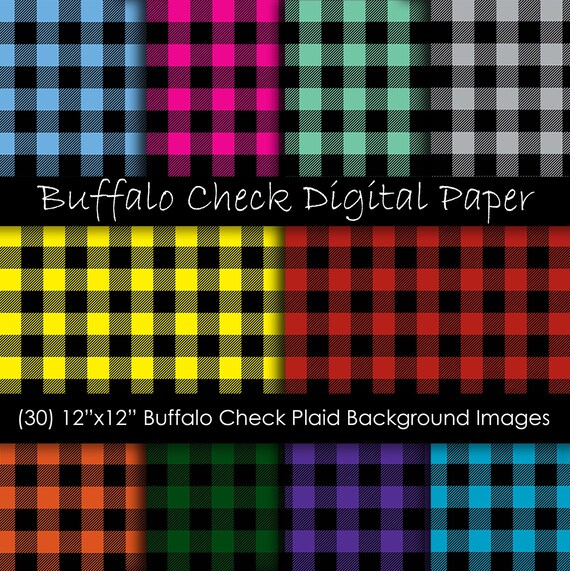 Buffalo Plaid Digital Paper Buffalo Check Plaid Pattern | Etsy