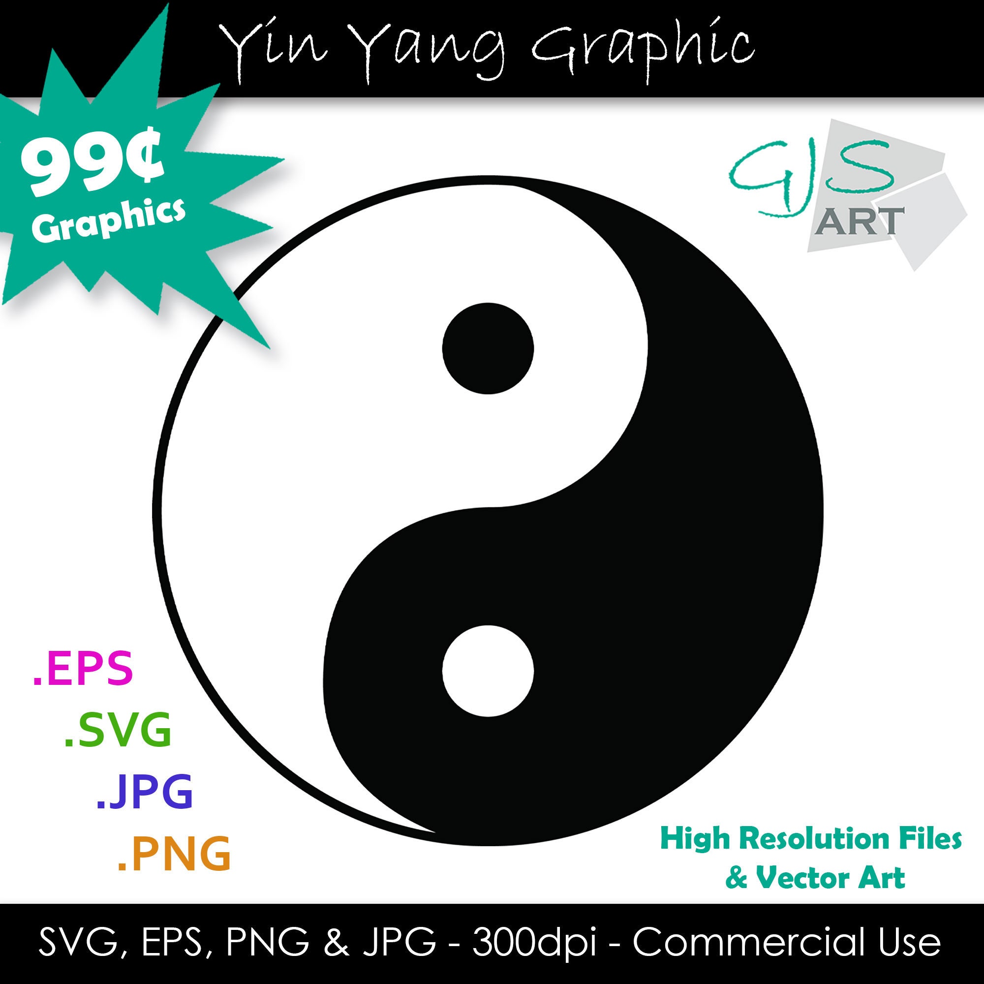 Yin Yang SVG Yin Yang Clip Art Yin Yang Silhouette Cut File Svg, Eps ...