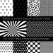 Black and White Digital Paper - Simple Scrapbook Paper - Black and ...