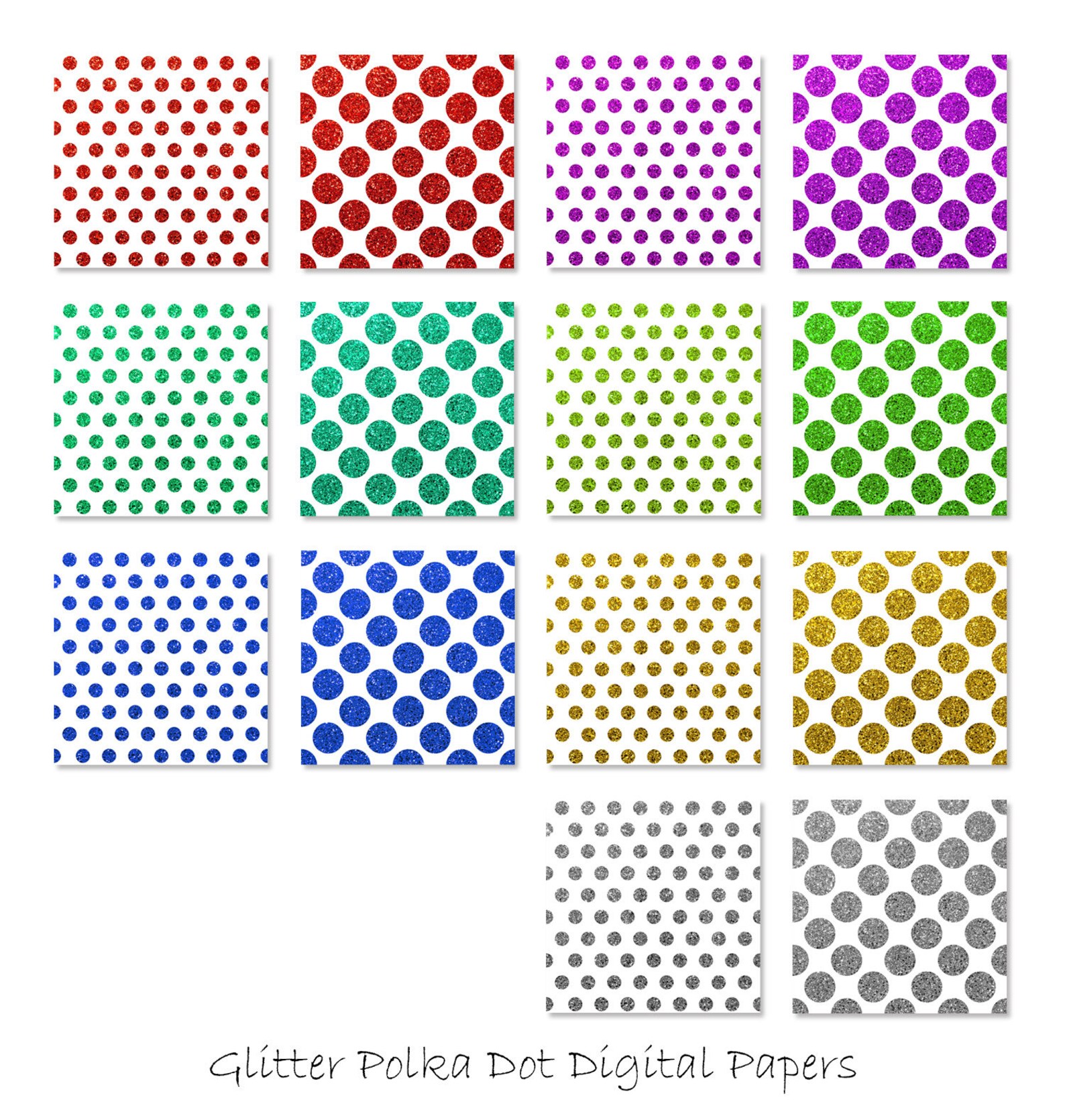 Glitter Polka Dot Digital Paper Glitter Polka Dots Glitter - Etsy
