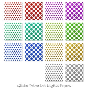 Glitter Polka Dot Digital Paper - Glitter Polka Dots - Glitter Polka ...
