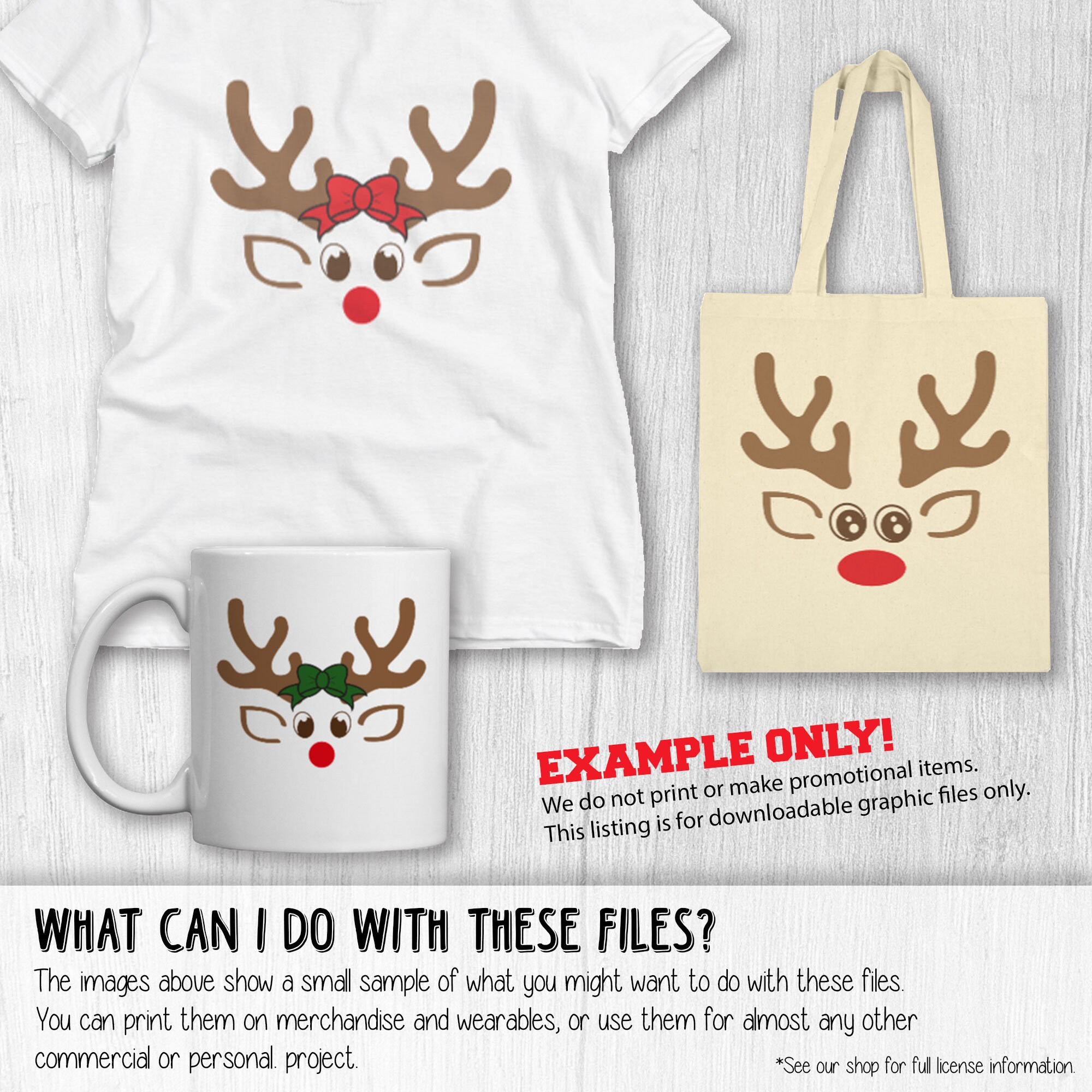 Reindeer Face Clipart SVG Bundle: Rudolph Cut Files and Christmas ...