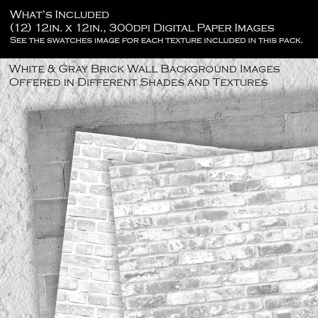White Brick Digital Paper White Brick Backgrounds White & - Etsy Canada