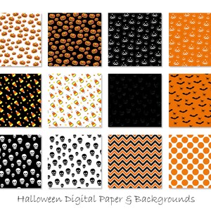 Halloween Digital Paper - Halloween Pattern Backgrounds - Halloween ...