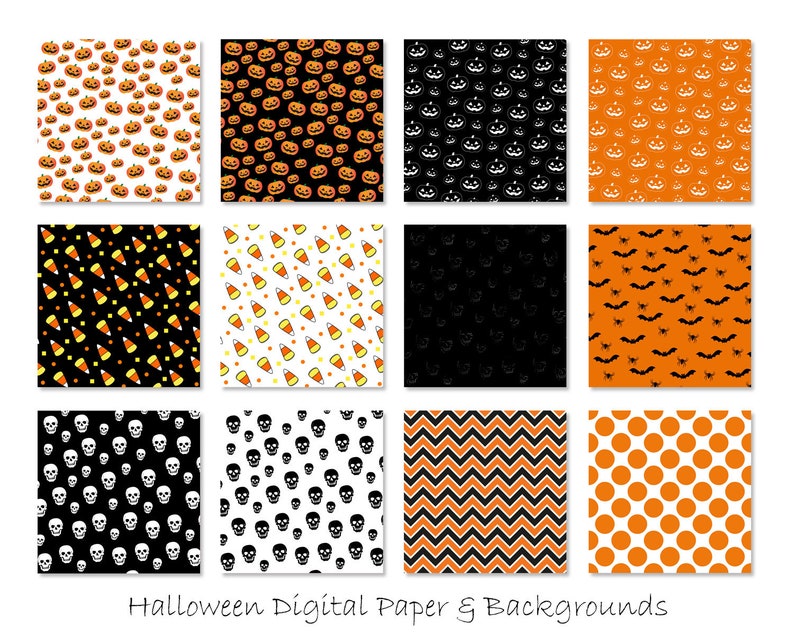 Halloween Digital Paper Halloween Backgrounds Halloween - Etsy