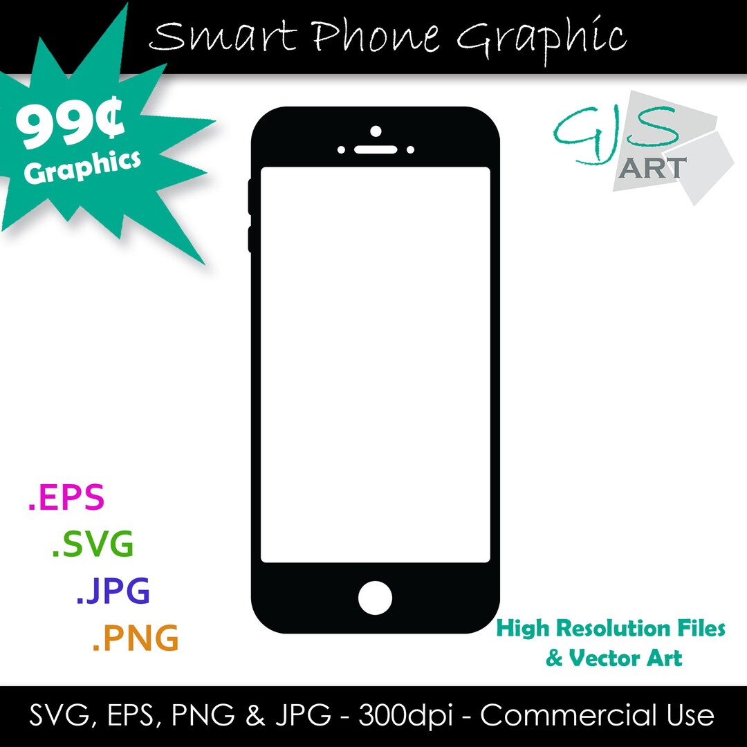 Smart Phone SVG File - Cell Phone Silhouette - Smart Phone Screen Cut ...