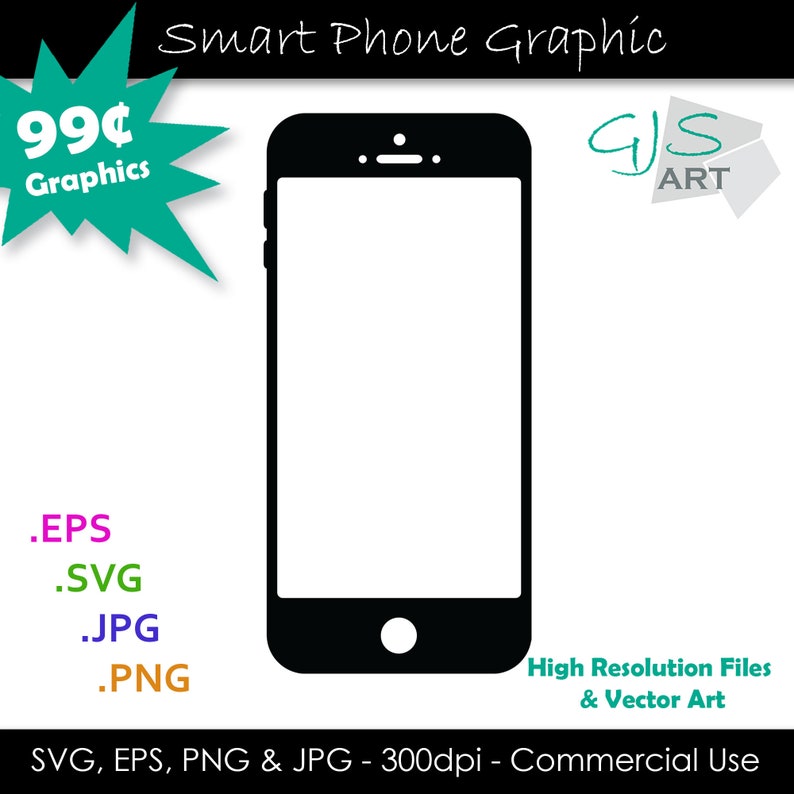 Smart Phone SVG File - Cell Phone Silhouette - Smart Phone Screen Cut ...