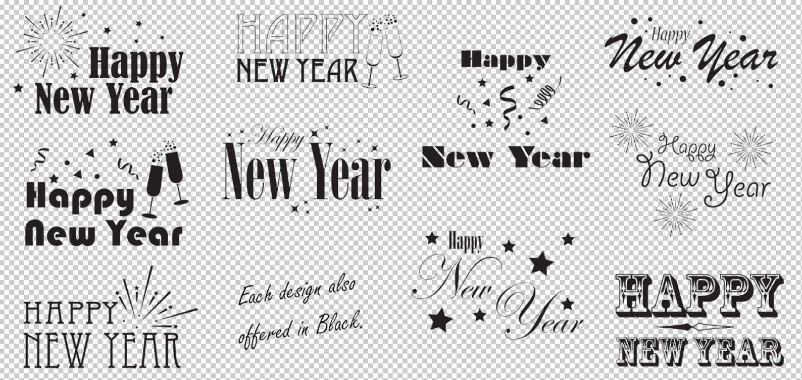 Happy New Year SVG Bundle - New Year Holiday Clipart - Happy New Year ...