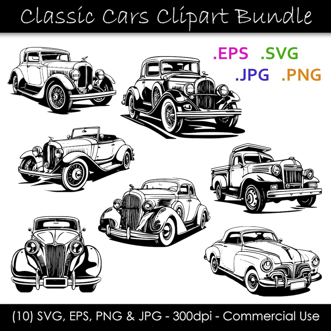 Antique and Classic Car SVG Bundle - Antique Car Clipart - Antique ...