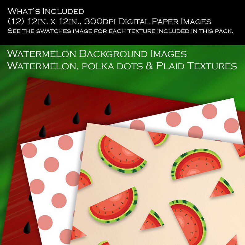 Watermelon Digital Paper Watermelon Background Texture | Etsy
