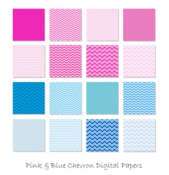 Blue And Pink Chevron Background