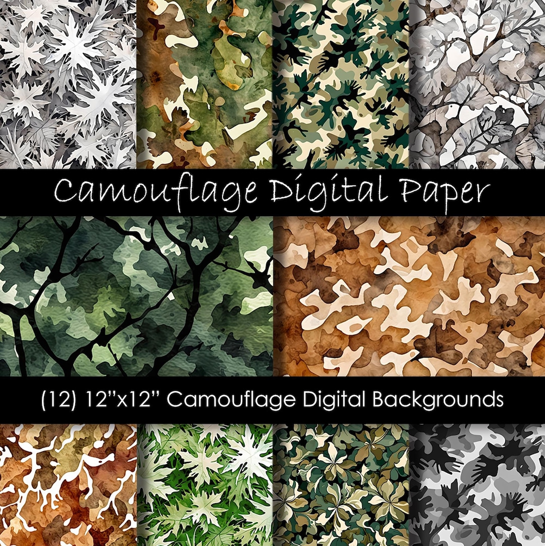 Camouflage Digital Paper - Seamless Military Camouflage Backgrounds ...