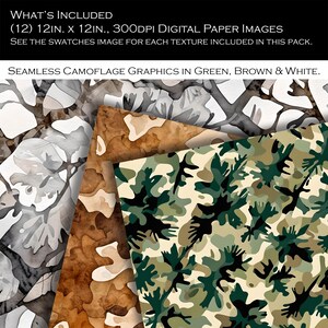 Camouflage Digital Paper - Seamless Military Camouflage Backgrounds ...