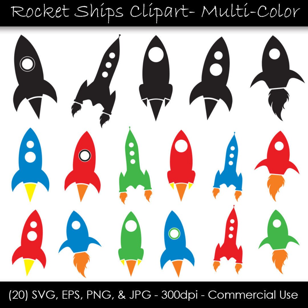 Rocket Ship SVG Bundle Rocket Vector Clip Art Space Rocket for Cricut ...