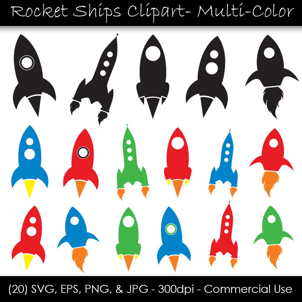 Rocket Ship SVG Bundle Rocket Vector Clip Art Space Rocket for Cricut ...