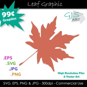 Leaf SVG File - Fall Leaf Clip Art - Leaf Cut File - Svg, Eps, Png, Jpg ...