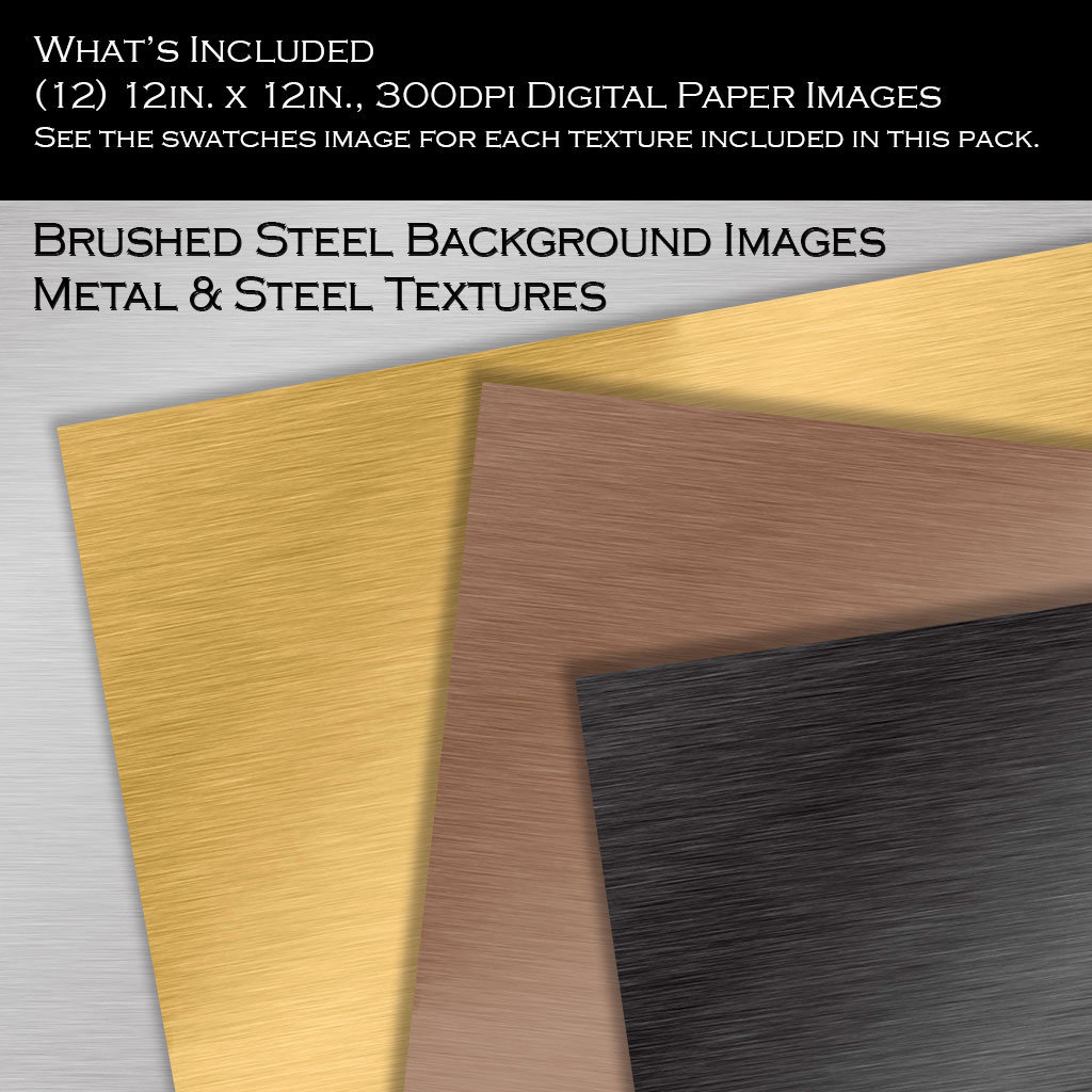 Stainless Steel Digital Paper Metal Texture Background Silver, Gold ...