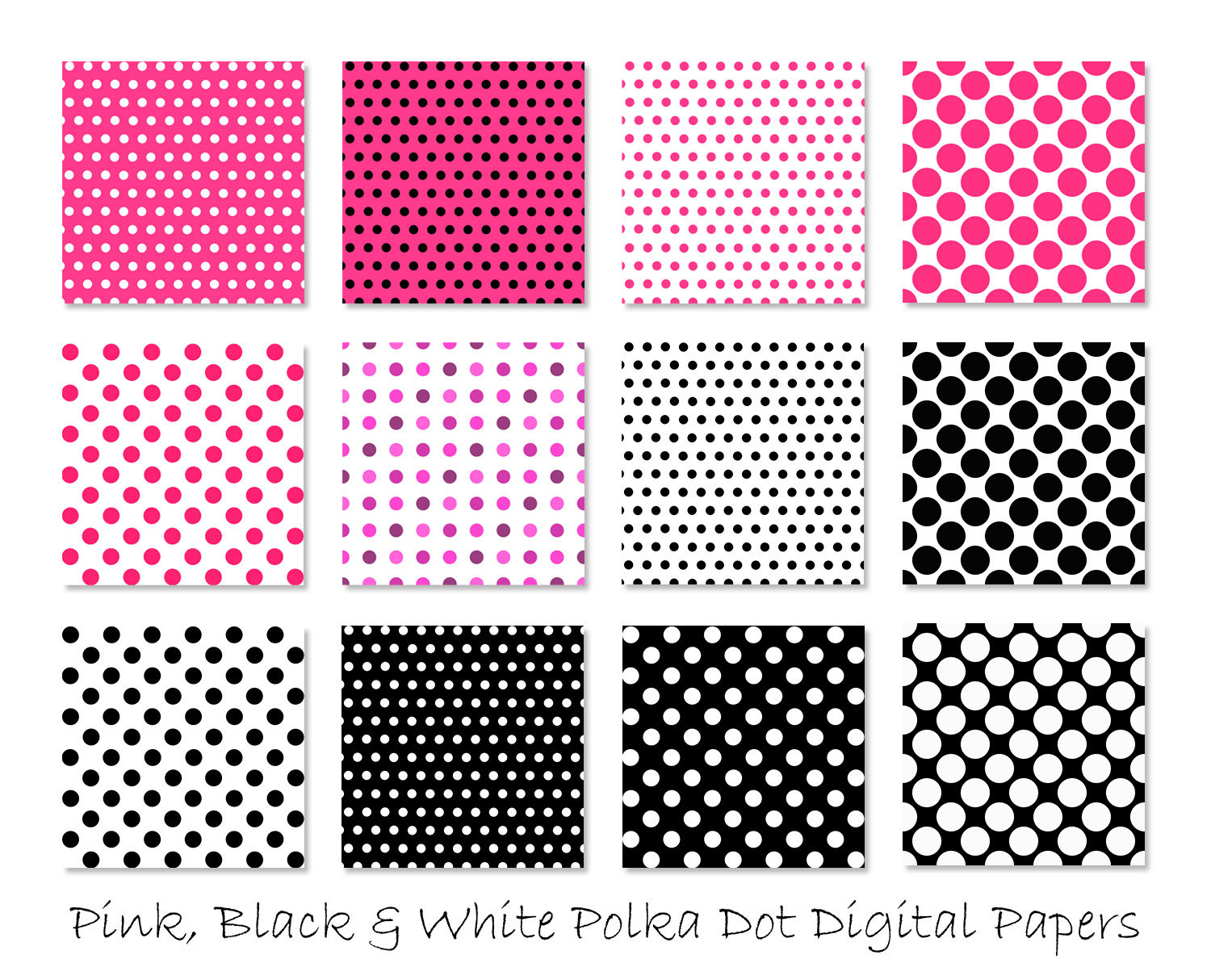 Pink and Black Polka Dot Patterns Pink Polka Dot Background Pink/black ...