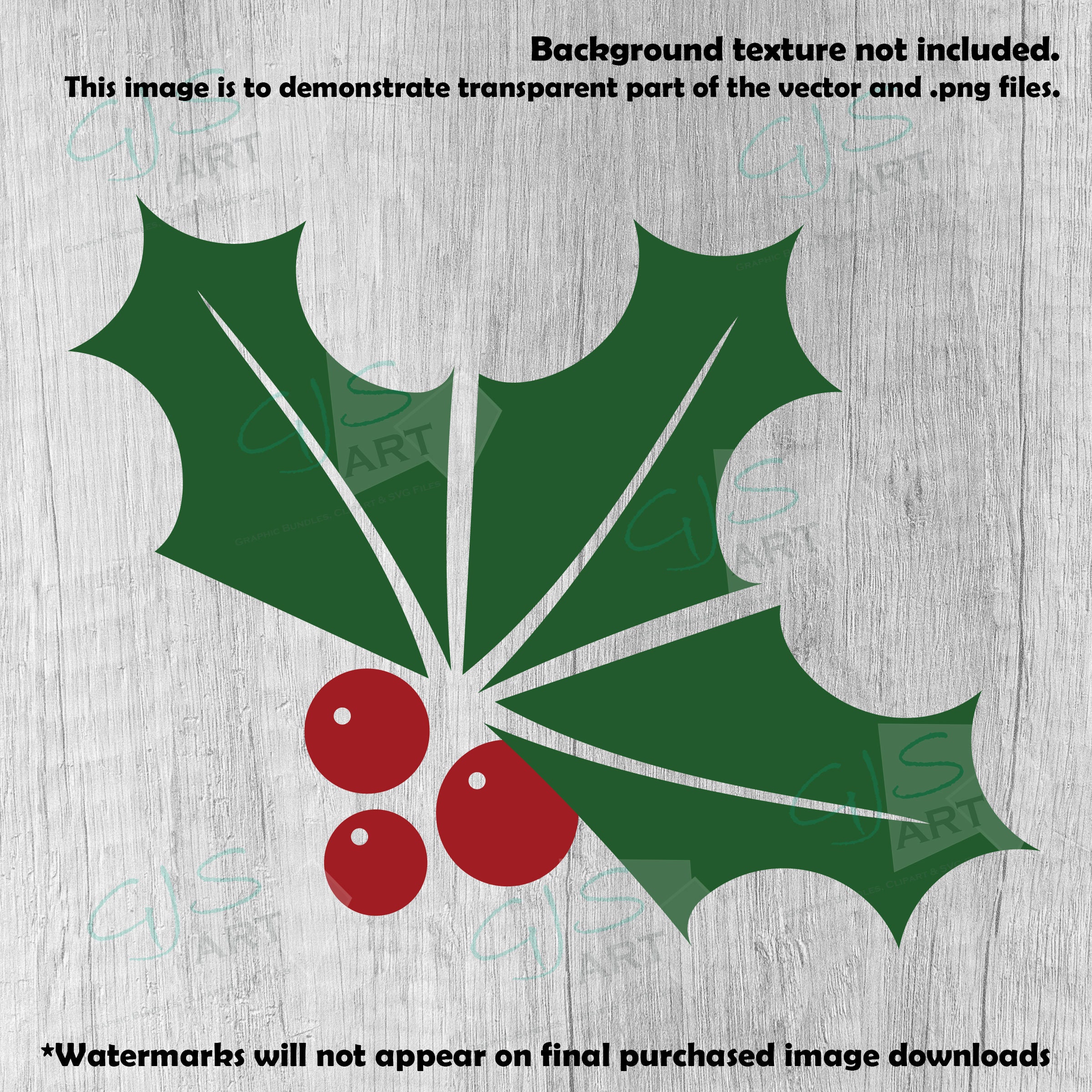 Holly SVG File Christmas Holly Clip Art Holly Vector Cut File Svg, Eps ...